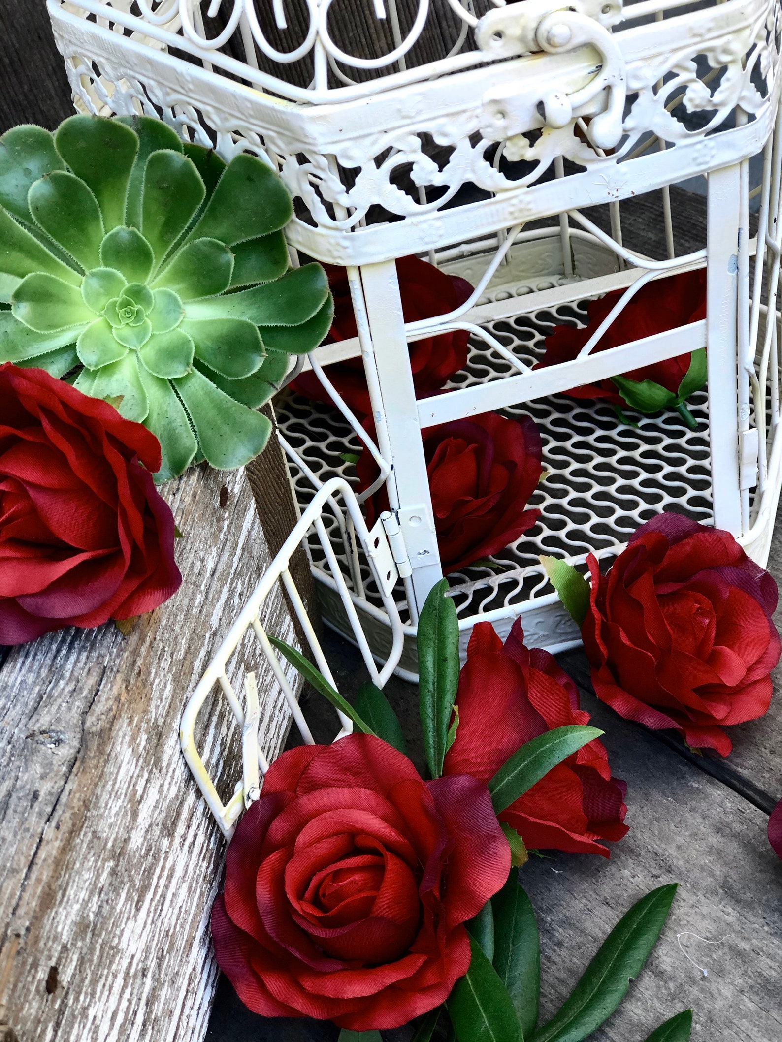 10 Red Rose Heads Silk Flower Wedding/reception Table - Etsy