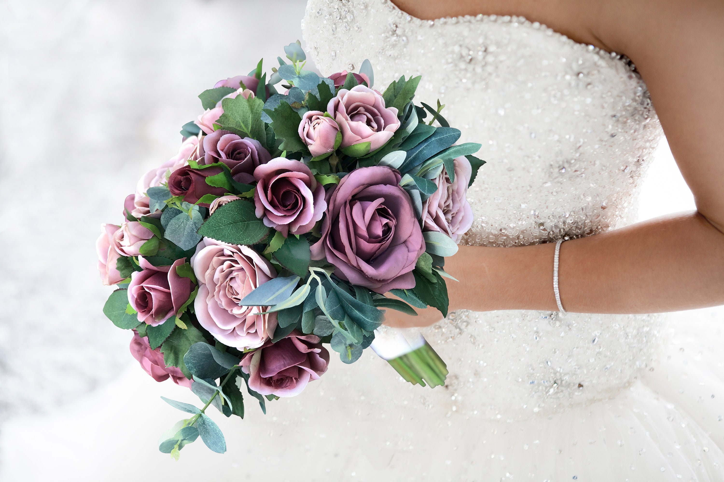 Wedding Bouquet Bridal Bouquets Dusty Rose & Mauve large | Etsy