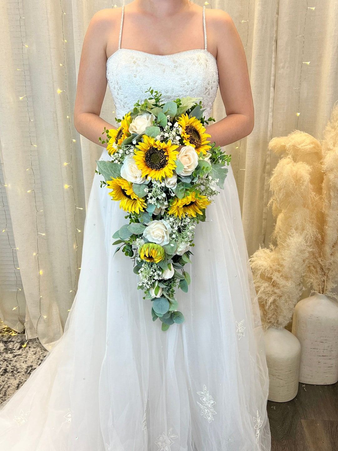 Sunflower Cascading Bridal Bouquet | Cascade Wedding Bouquet Collection ... Sunflower Cascading Bridal Bouquet | Cascade Wedding Bouquet Collection ...