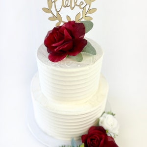Red Wedding Cake Flowers | Wedding Cake Topper | Red Floral Cake Topper ...