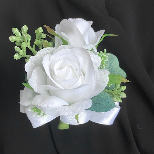 White Rose Corsage - Etsy