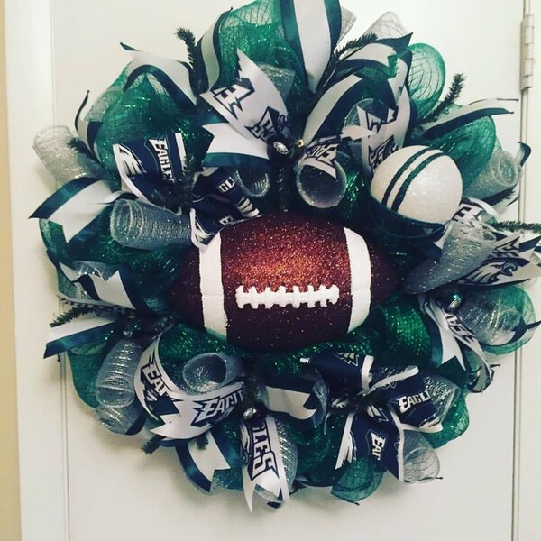 Football Mesh Wreath - Etsy