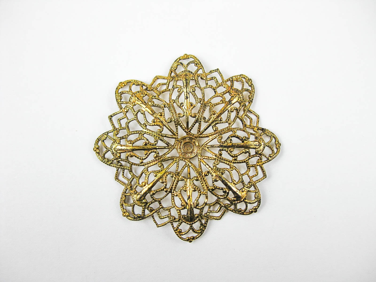 21 Pcs Antique Gold Filigree Flower, Dapt, Brass Metal Stamping, Metal ...