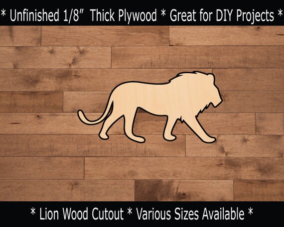 Collage African Animals Shape LION Laser Cut Unfinished Wood Cut Out ...
