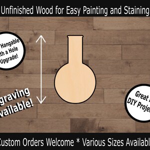 Science Shapes: ROUND BOTTOMED FLASK Laser Cut Unfinished Wood Cut Out ...