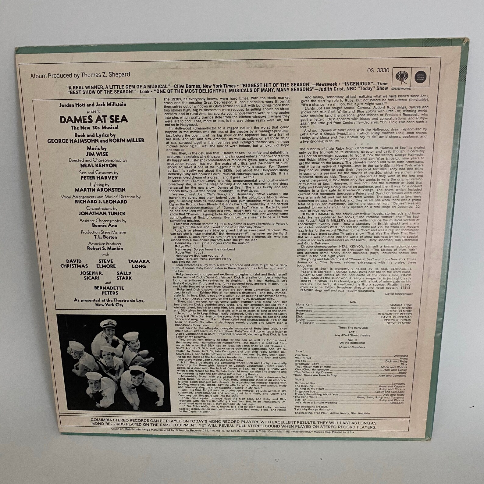 Vintage Vinyl Original Cast Soundtrack Record: Dames at Sea - Etsy