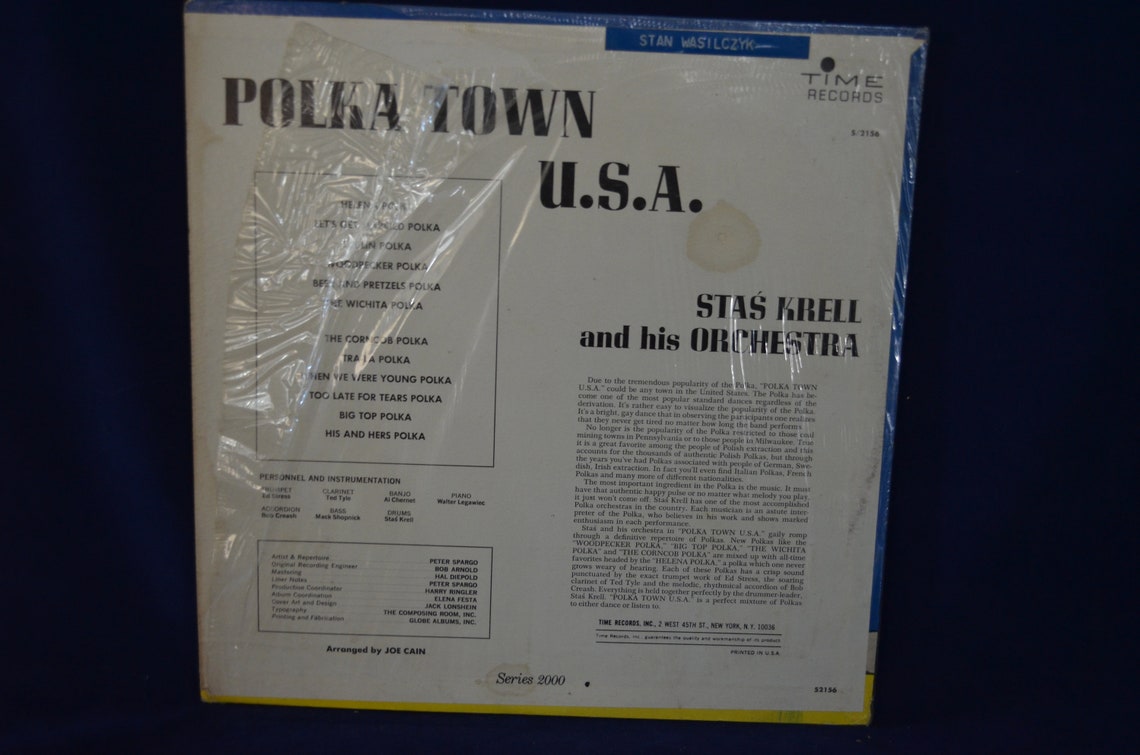 Vintage Record Stas Krell: Polka Town USA Album TY-410 - Etsy