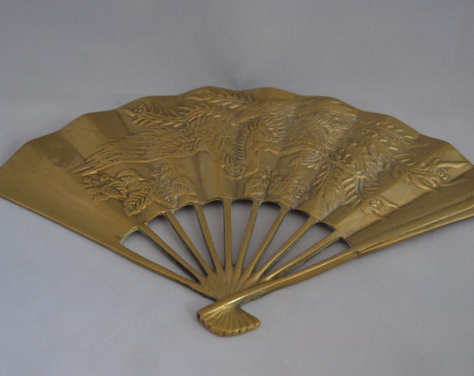 Vintage Brass Chinese Dragon Fan Wall Hanging Art - Etsy