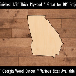 State Shape: GEORGIA Laser Cut Unfinished Wood Cut Out - Etsy