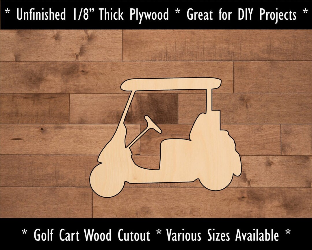 Sports Shapes: GOLF CART Laser Cut Unfinished Wood Cut Out Multiple ...