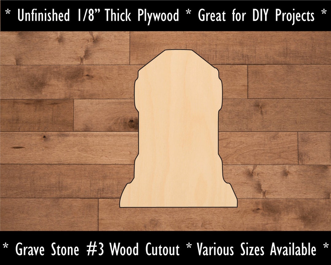 Halloween Shape: GRAVESTONE 3 Laser Cut Unfinished Wood Cut - Etsy