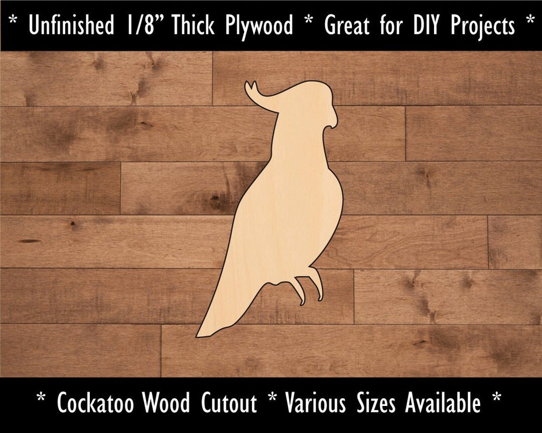 Australian Animals Shapes: COCKATOO BIRD Laser Cut Unfinished Wood Cut ...