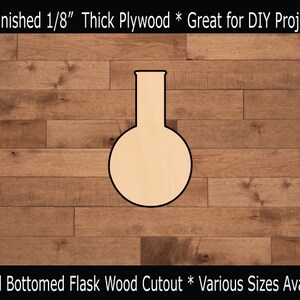 Science Shapes: ROUND BOTTOMED FLASK Laser Cut Unfinished Wood Cut Out ...