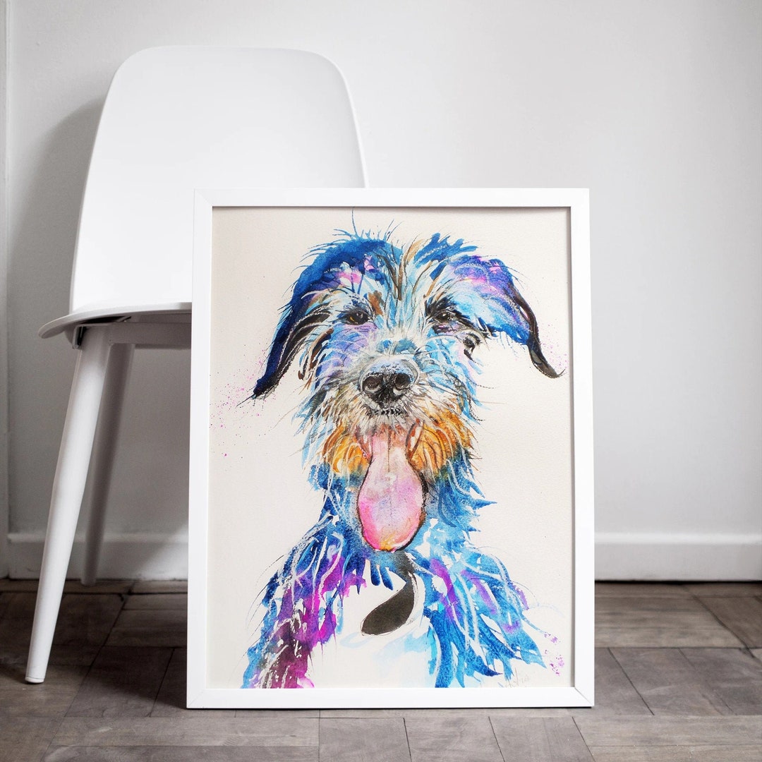 Lurcher Print Lovely Lurcher Different Sizes Canvas / Paper Morena ...
