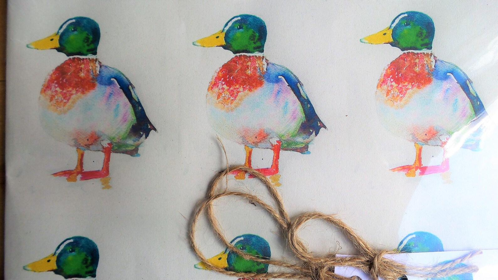 Duck Wrapping Paper Recycled Two Tags Duck Gift Wrap Gift - Etsy