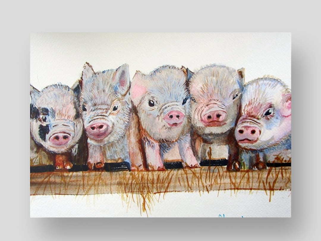 Micro Piglets Pigs Print Different Sizes Canvas / Paper Morena Artina ...