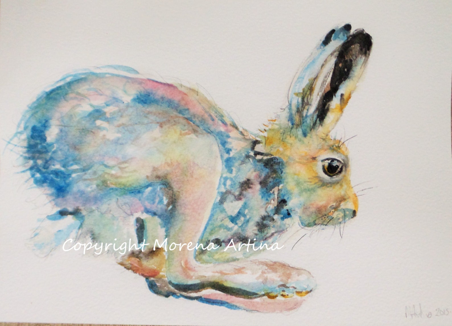 Hare Print Running Hare - Etsy