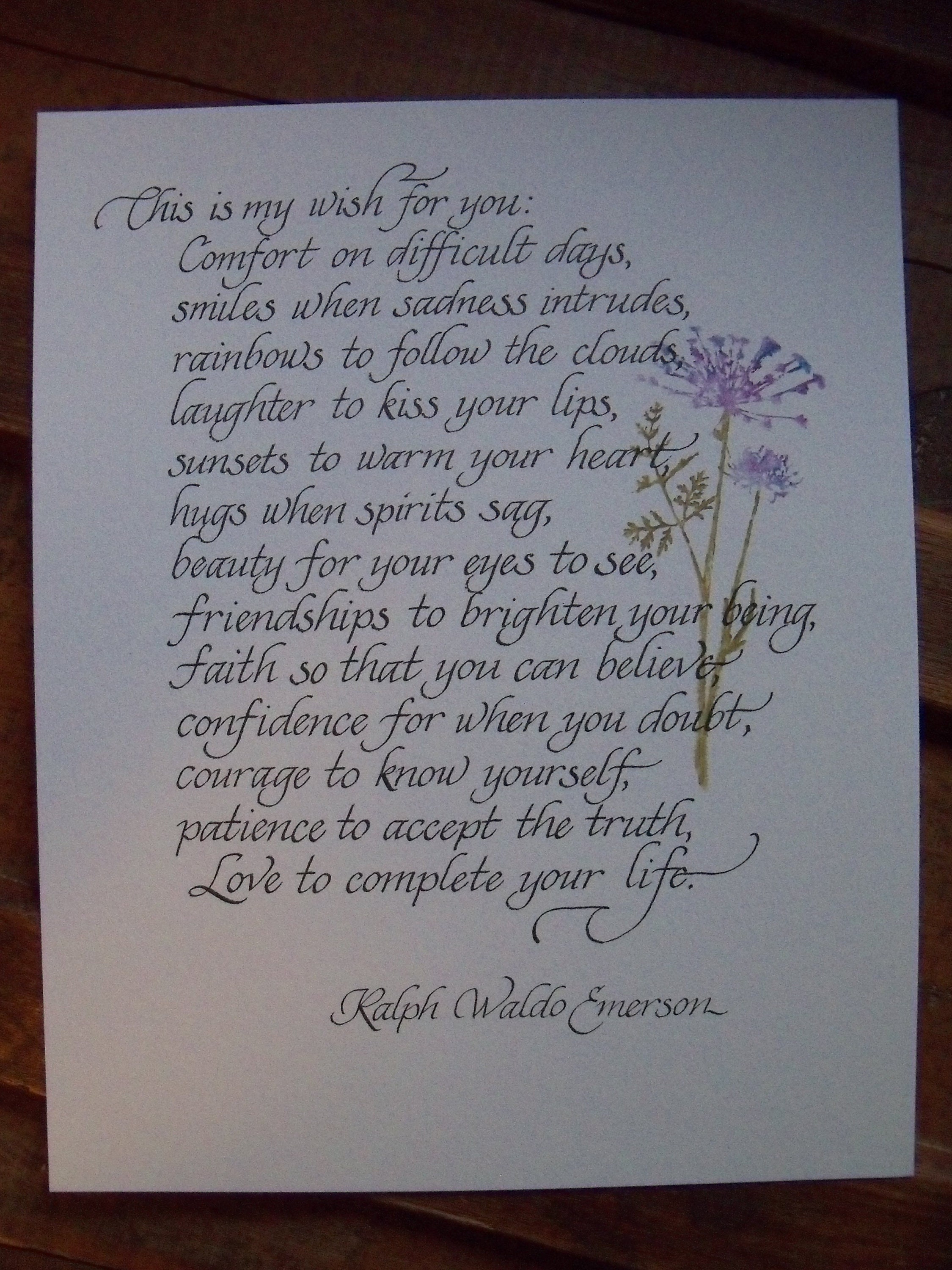 Emerson Quote in Hand Calligraphy - Etsy