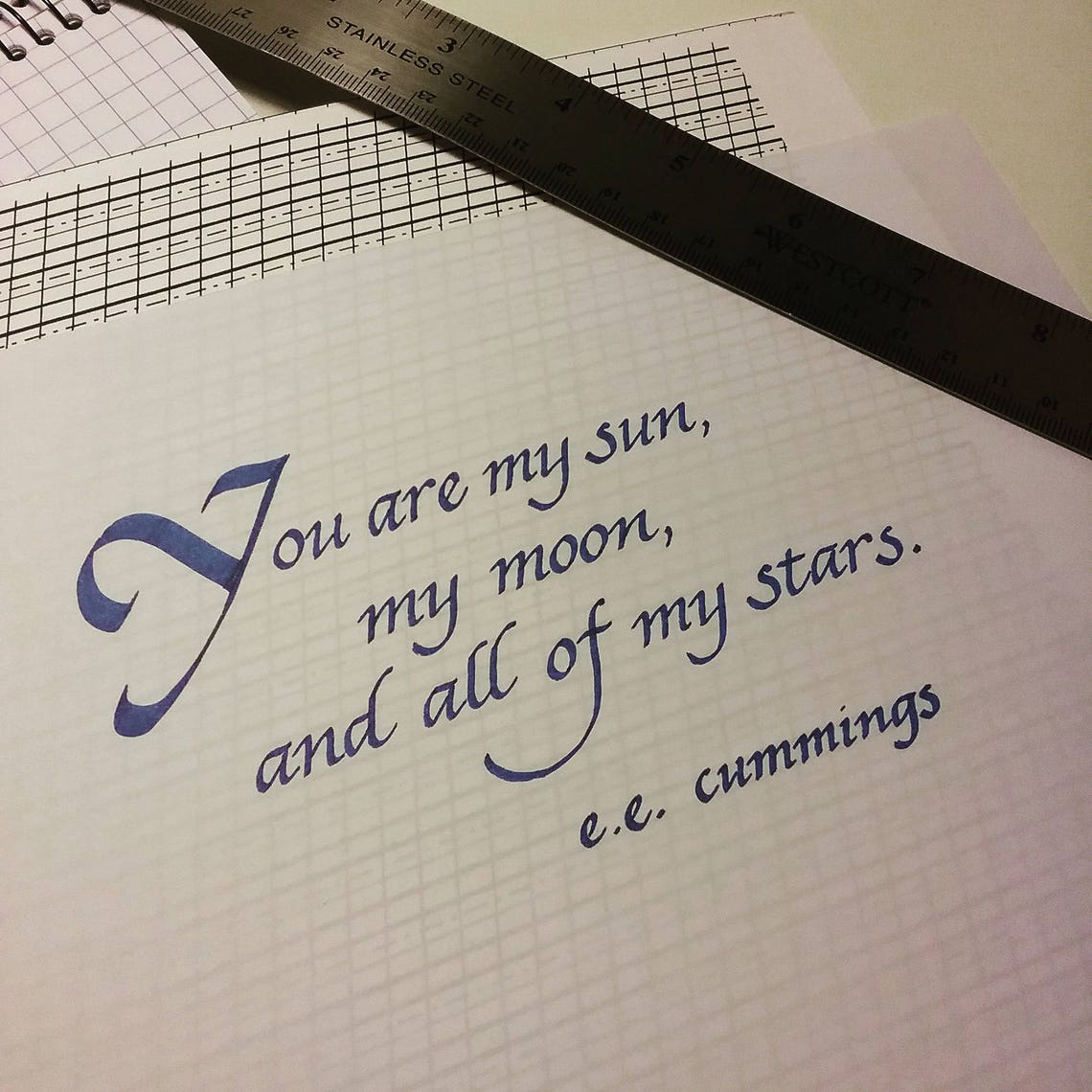 Hand Calligraphy Eecummings Calligraphy Poem Wall Art Illustration - Etsy