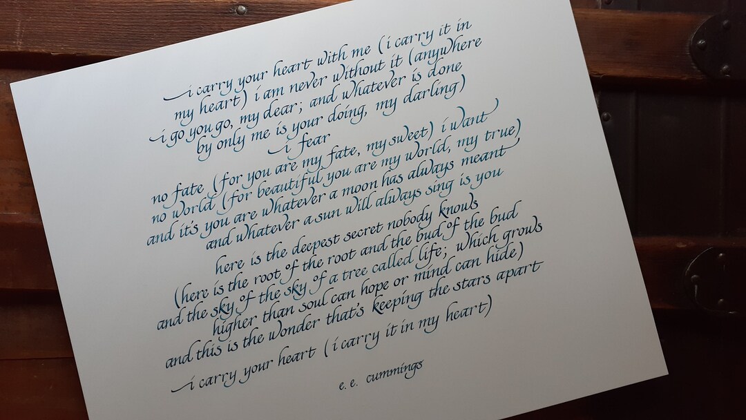 Hand Lettered Love Poem - Custom Calligraphy Poem - Etsy