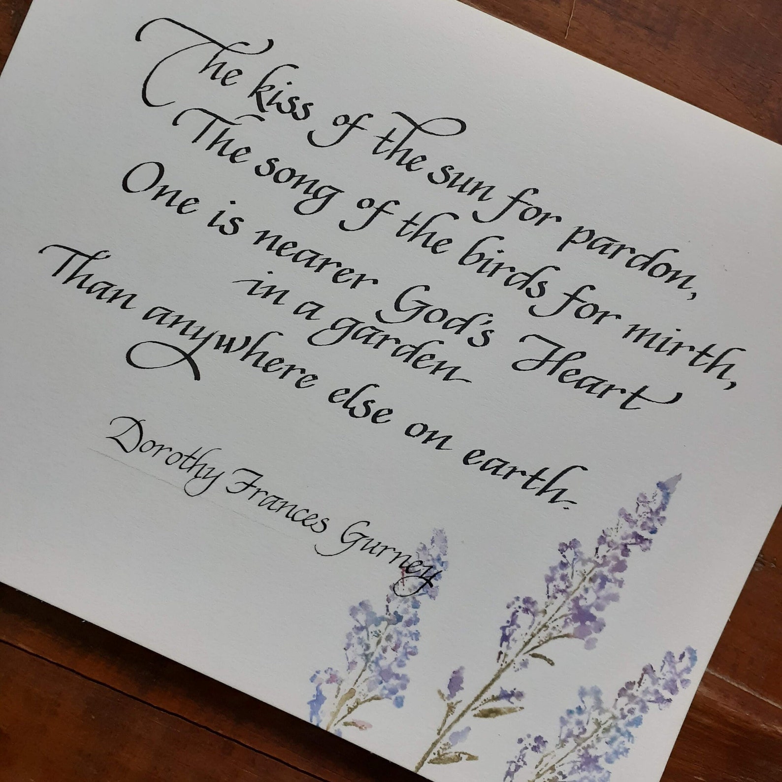 Hand Calligraphed Poem-gardener Gift - Etsy