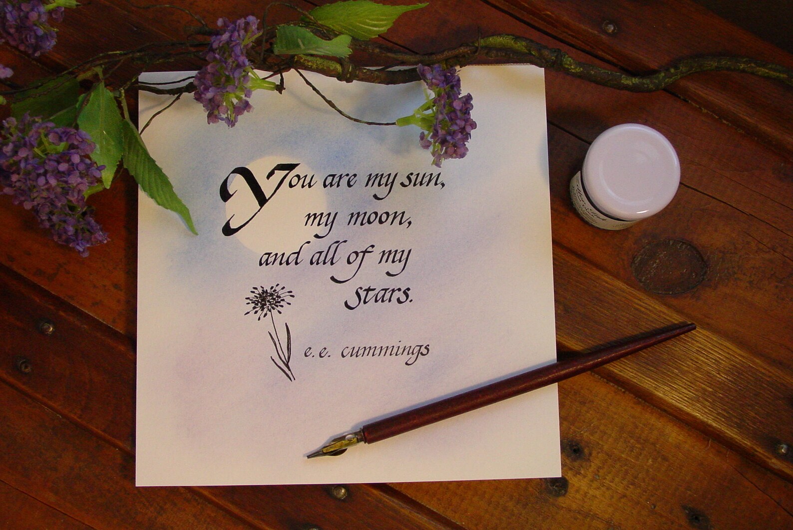 Hand Calligraphy - Eecummings - Calligraphy Poem - Wall Art ...