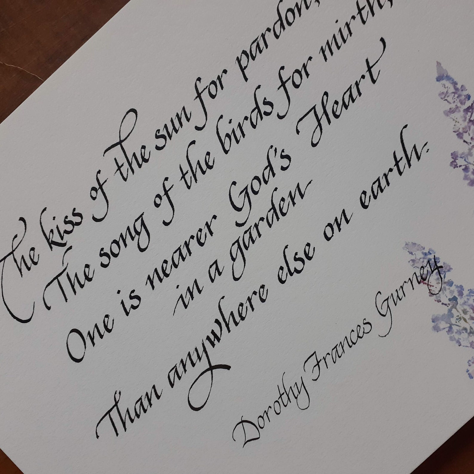 Hand Calligraphed Poem-gardener Gift - Etsy