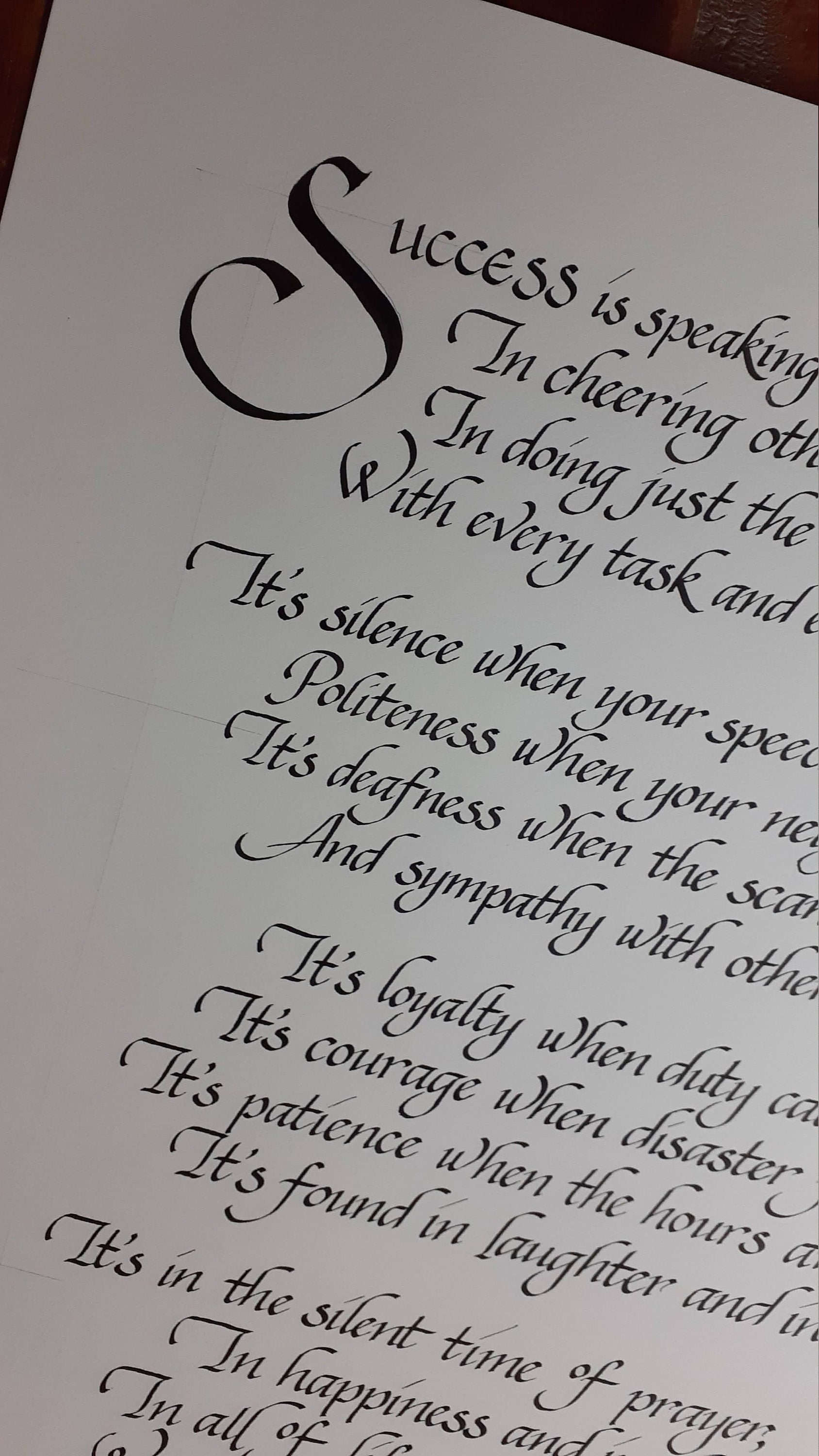 Success Poem - Hand Calligraphy Art - Graduation Gift - Etsy