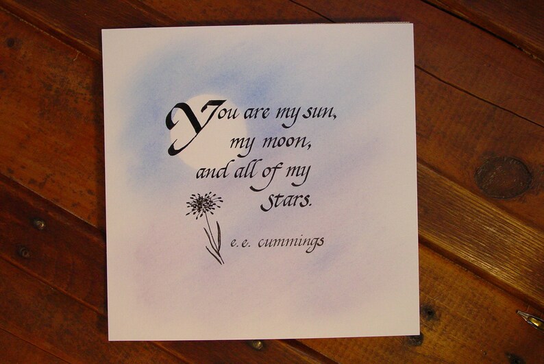 Hand Calligraphy - Eecummings - Calligraphy Poem - Wall Art ...