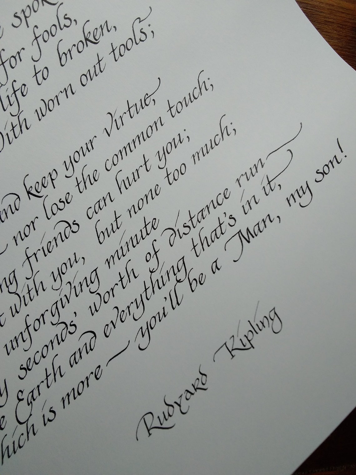 IF Poem - Hand Calligraphy Poem Print - Etsy