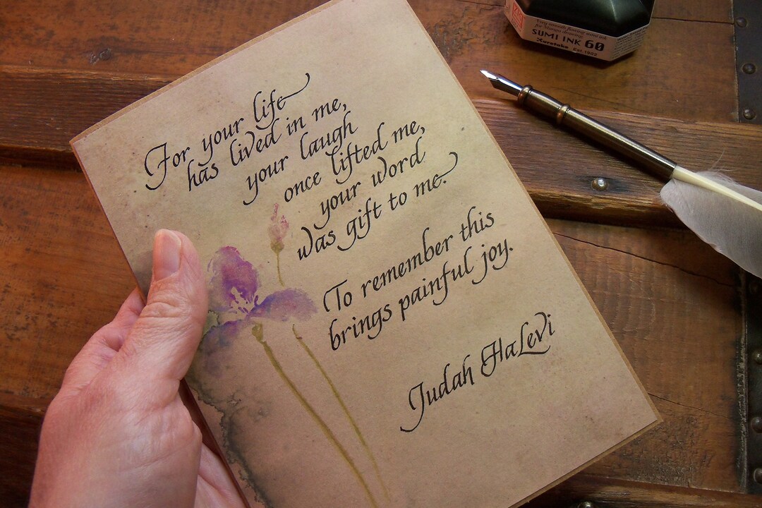 Sympathy Note Card - Hand Calligraphy Sympathy Card - Bereavement Card ...