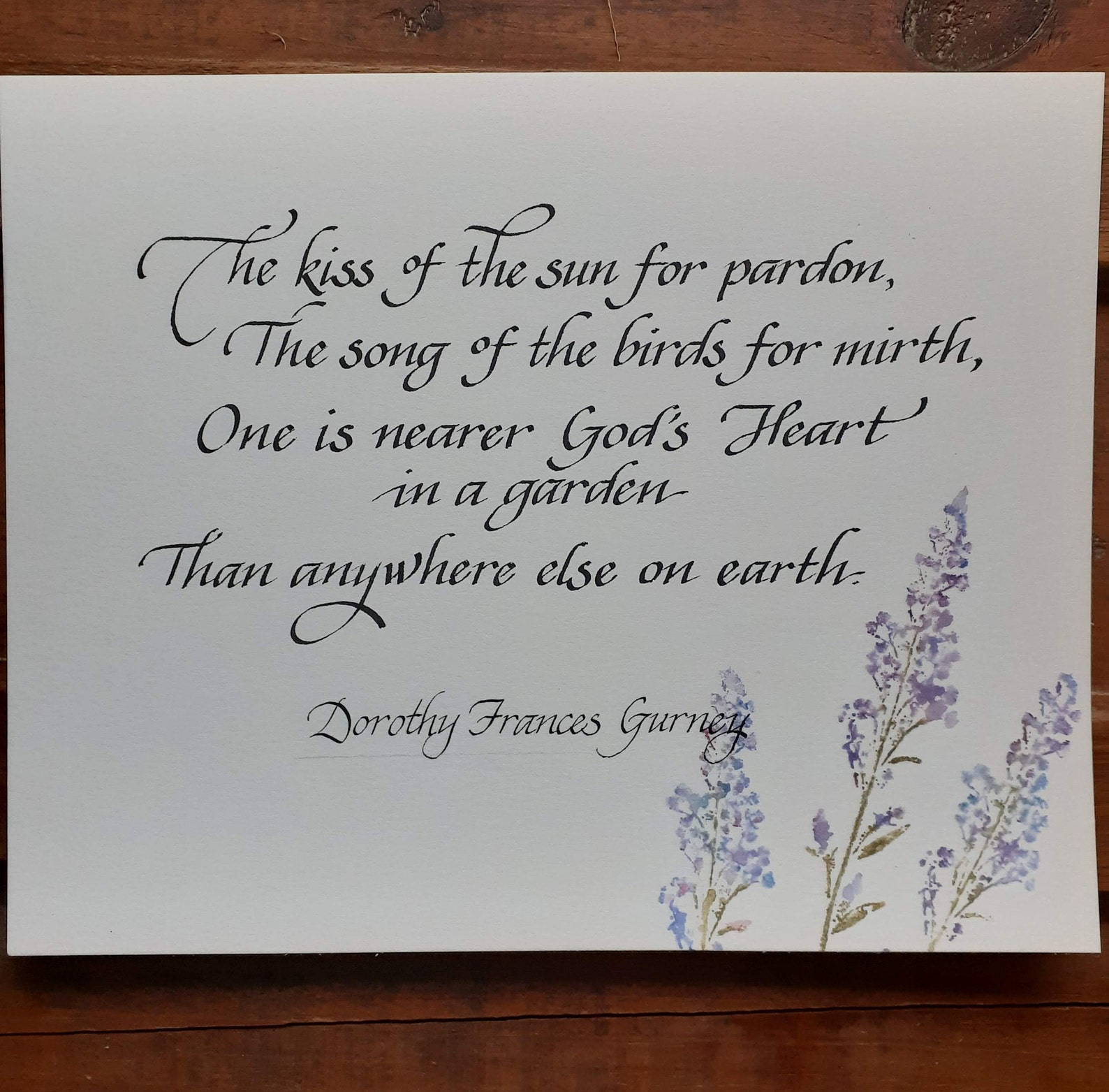 Hand Calligraphed Poem-gardener Gift - Etsy