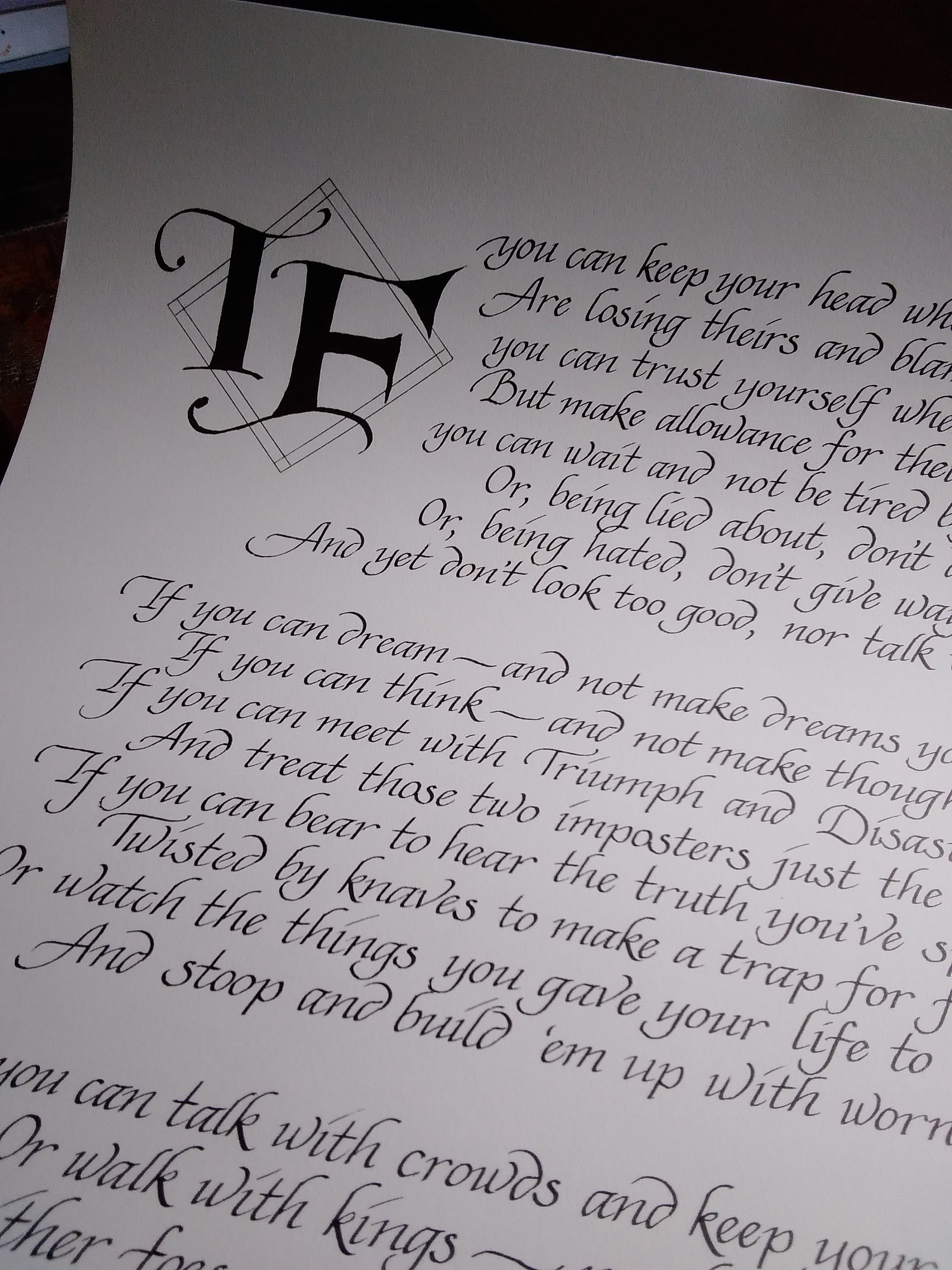 IF Poem - Hand Calligraphy Poem Print - Etsy