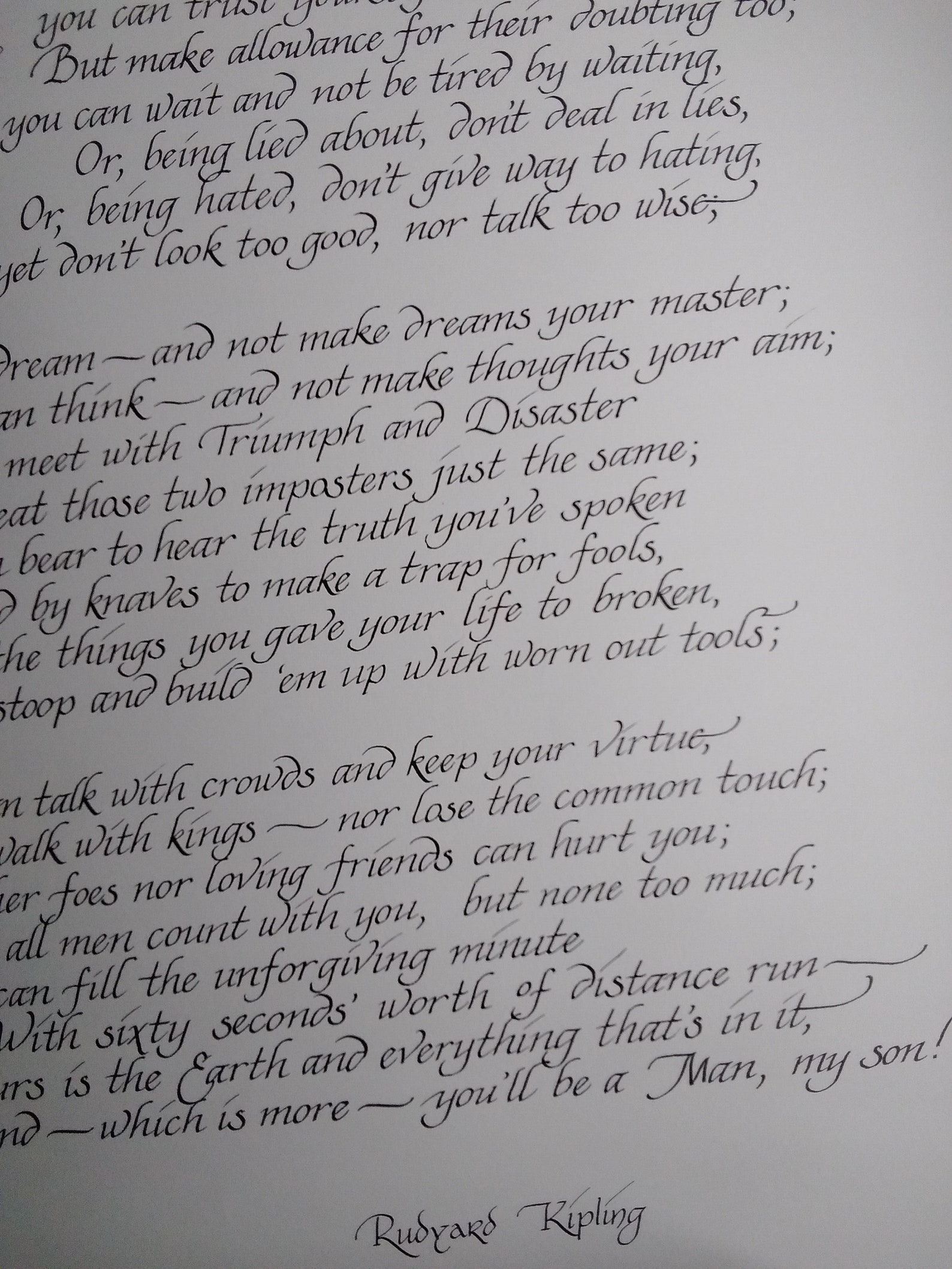 IF Poem - Hand Calligraphy Poem Print - Etsy