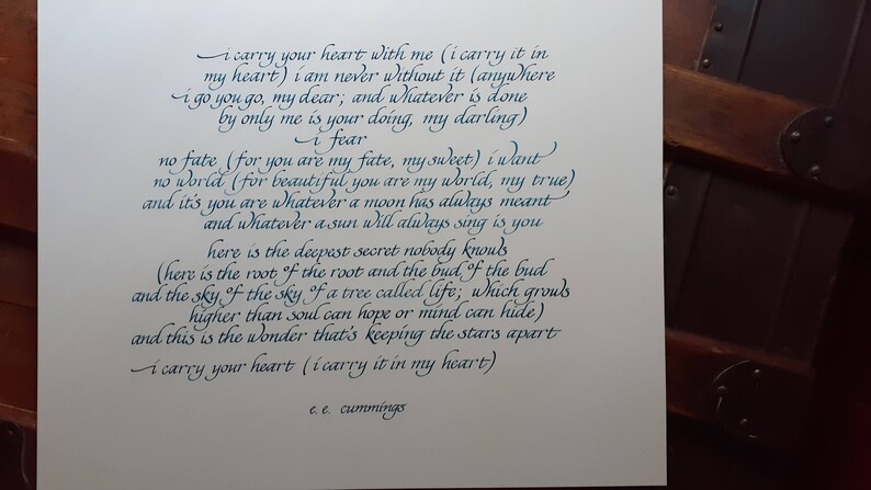 Hand Lettered Love Poem - Custom Calligraphy Poem - Etsy