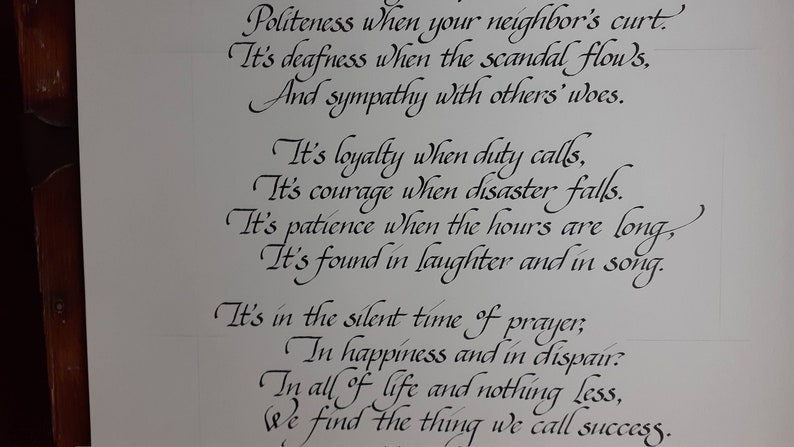 Success Poem - Hand Calligraphy Art - Graduation Gift - Etsy