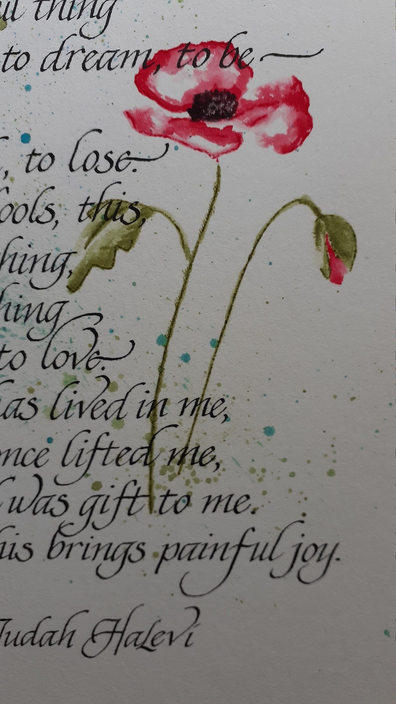 Custom Hand Lettered Art - Judah Halevi Poem - Etsy