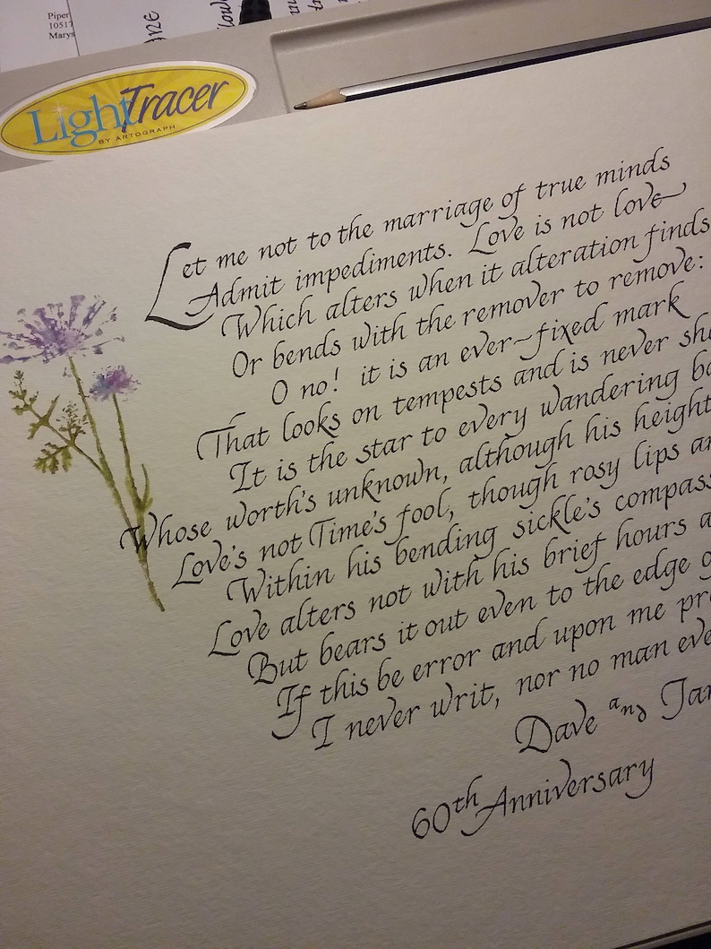 Shakespeare Sonnet 116 Custom Calligraphed 11 X 14 - Etsy