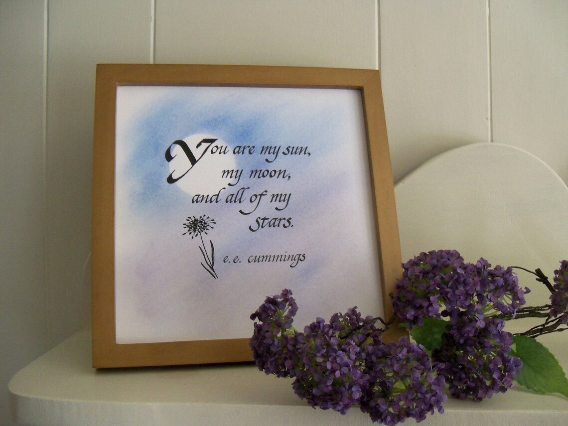 Hand Calligraphy - Eecummings - Calligraphy Poem - Wall Art ...