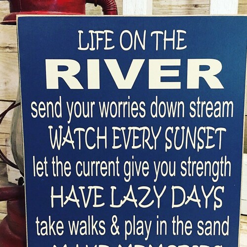 Rivah House River House Distressed Wood Framed Sign | Etsy