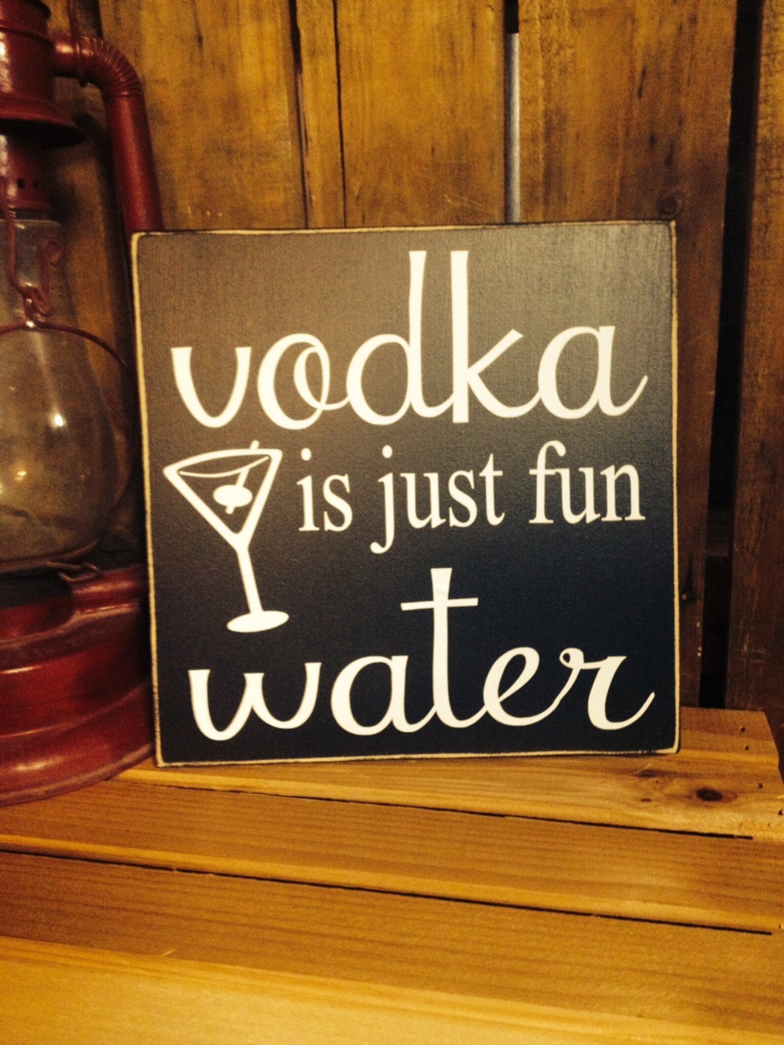 Vodka Gifts Funny Bar Decor Vodka is Just Fun Water Wood - Etsy