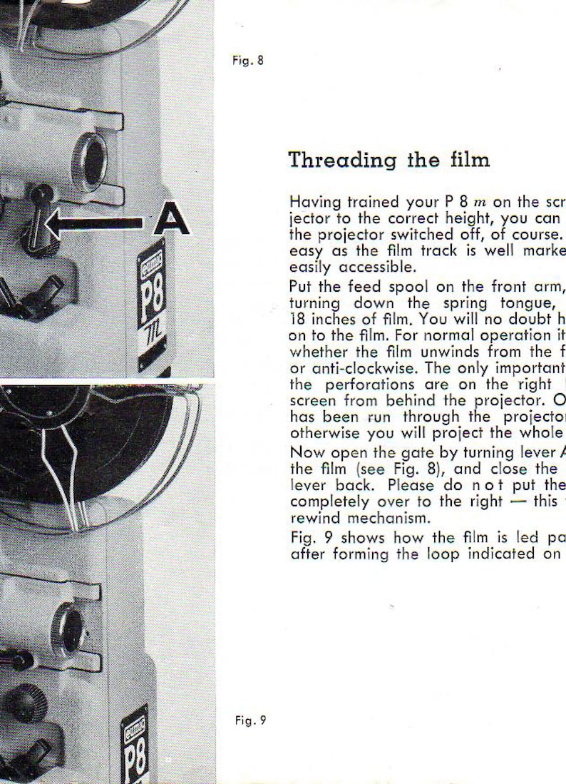 Eumig P8 M 8mm - Standard 8 Projector Manual - PDF Download - Etsy