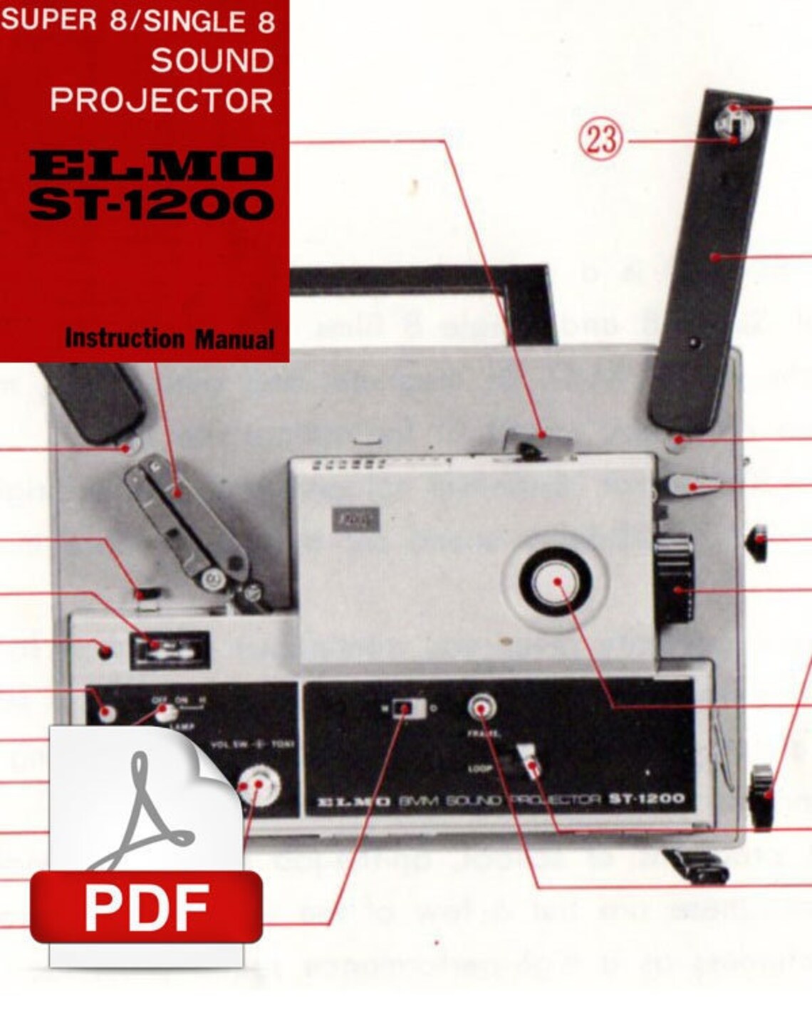 ELMO ST 1200 Super 8 Sound Projector Manual - PDF Download - Etsy