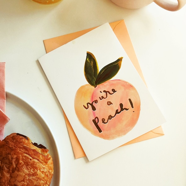 You're a Peach Thank You Cards - Etsy