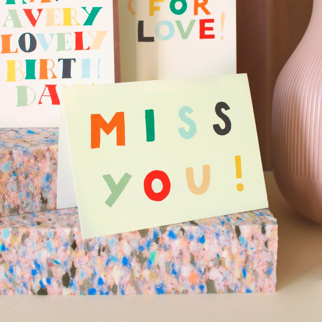 MISS YOU ! Card - Rainbow Miss You Card, Long Distance Friendship Card ...