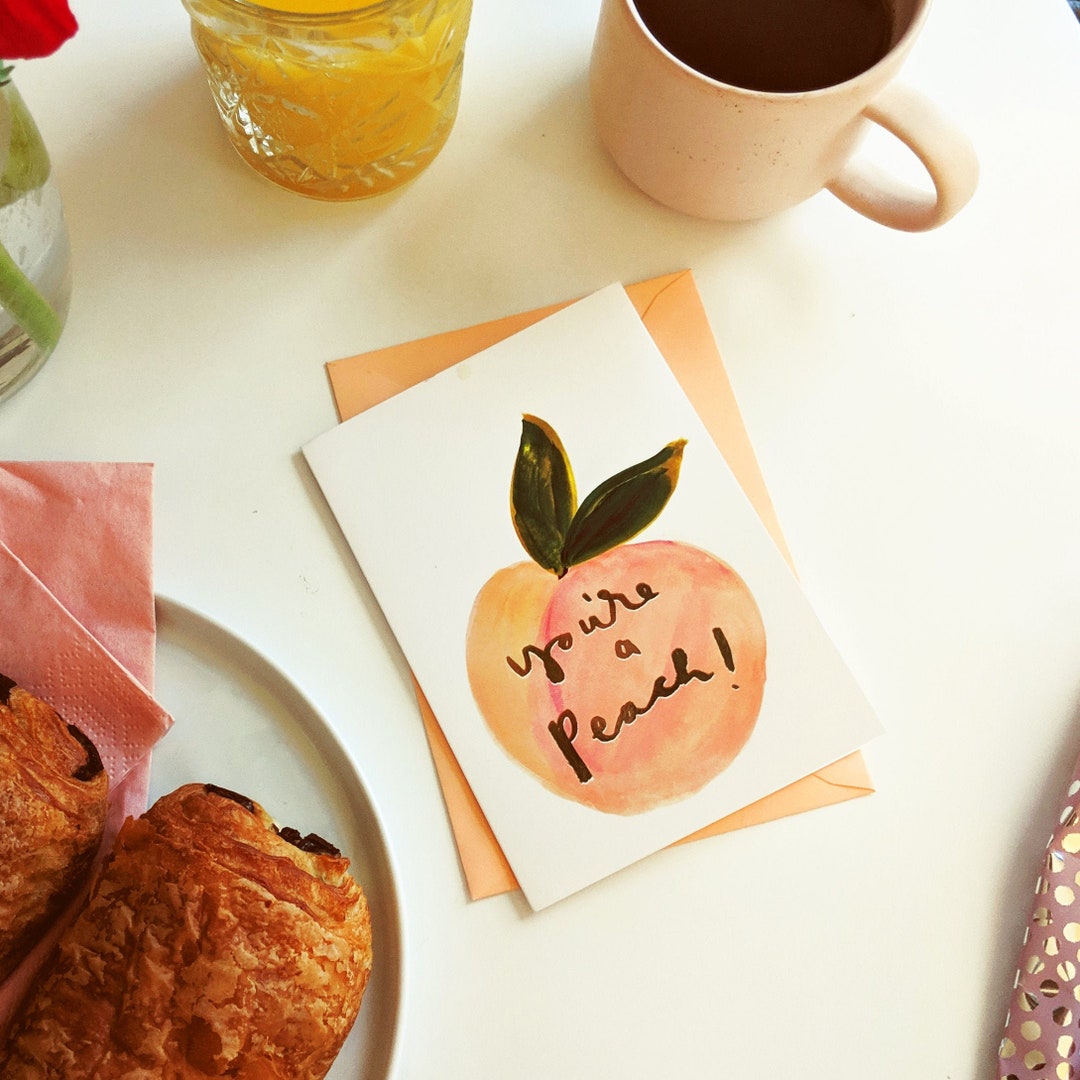 You're A Peach Thank You Card - Etsy