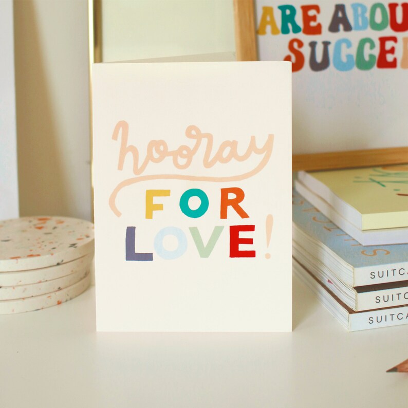 Hooray for Love Wedding/engagement Card - Etsy