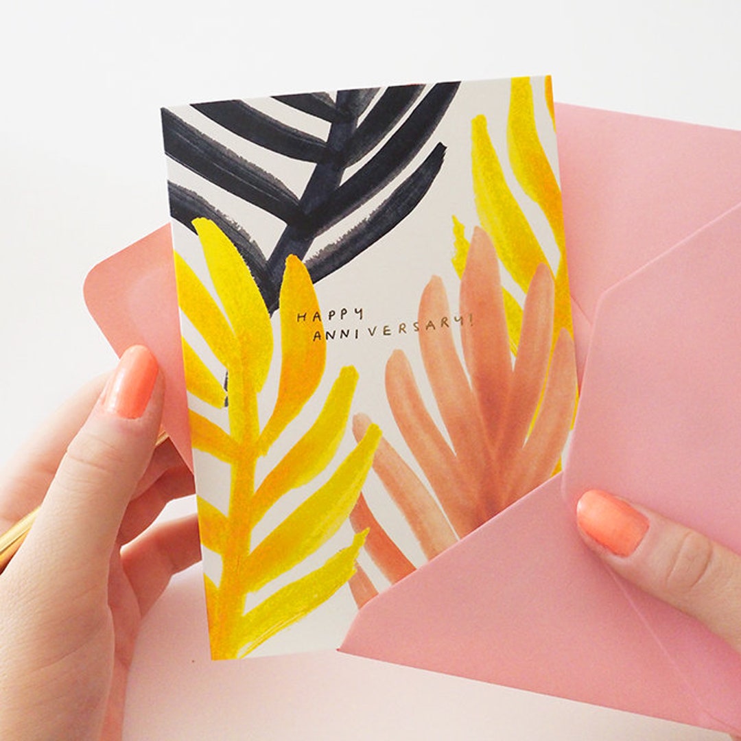 Happy Anniversary Card, Couple Anniversary Card, Minimal Anniversary ...