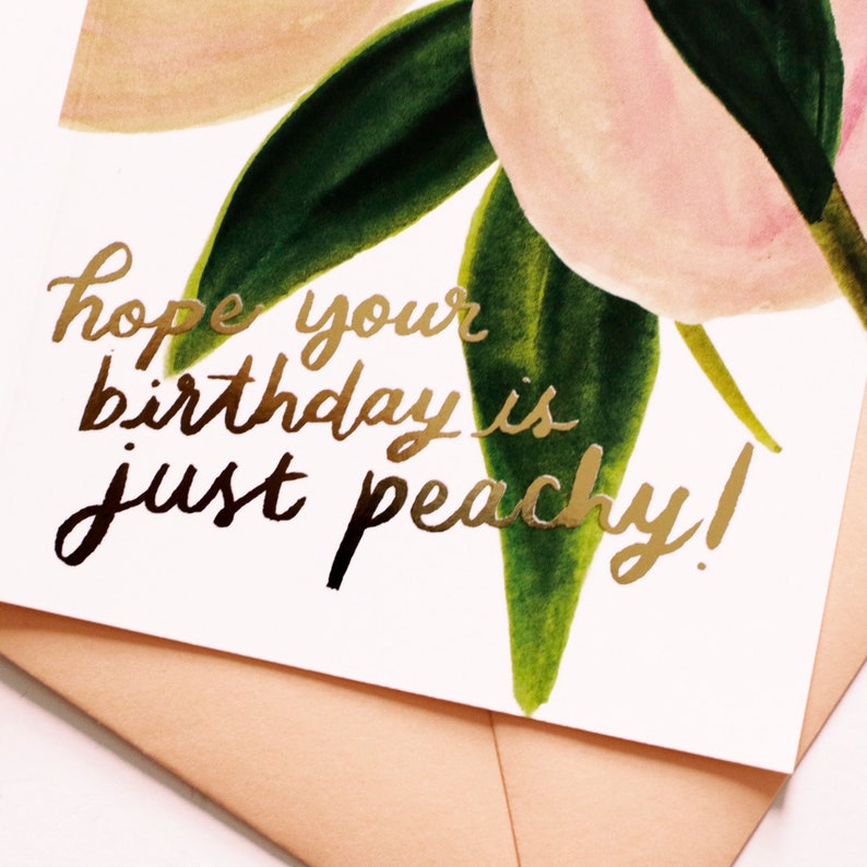 Just Peachy Illustrated Peach Birthday Card - Etsy