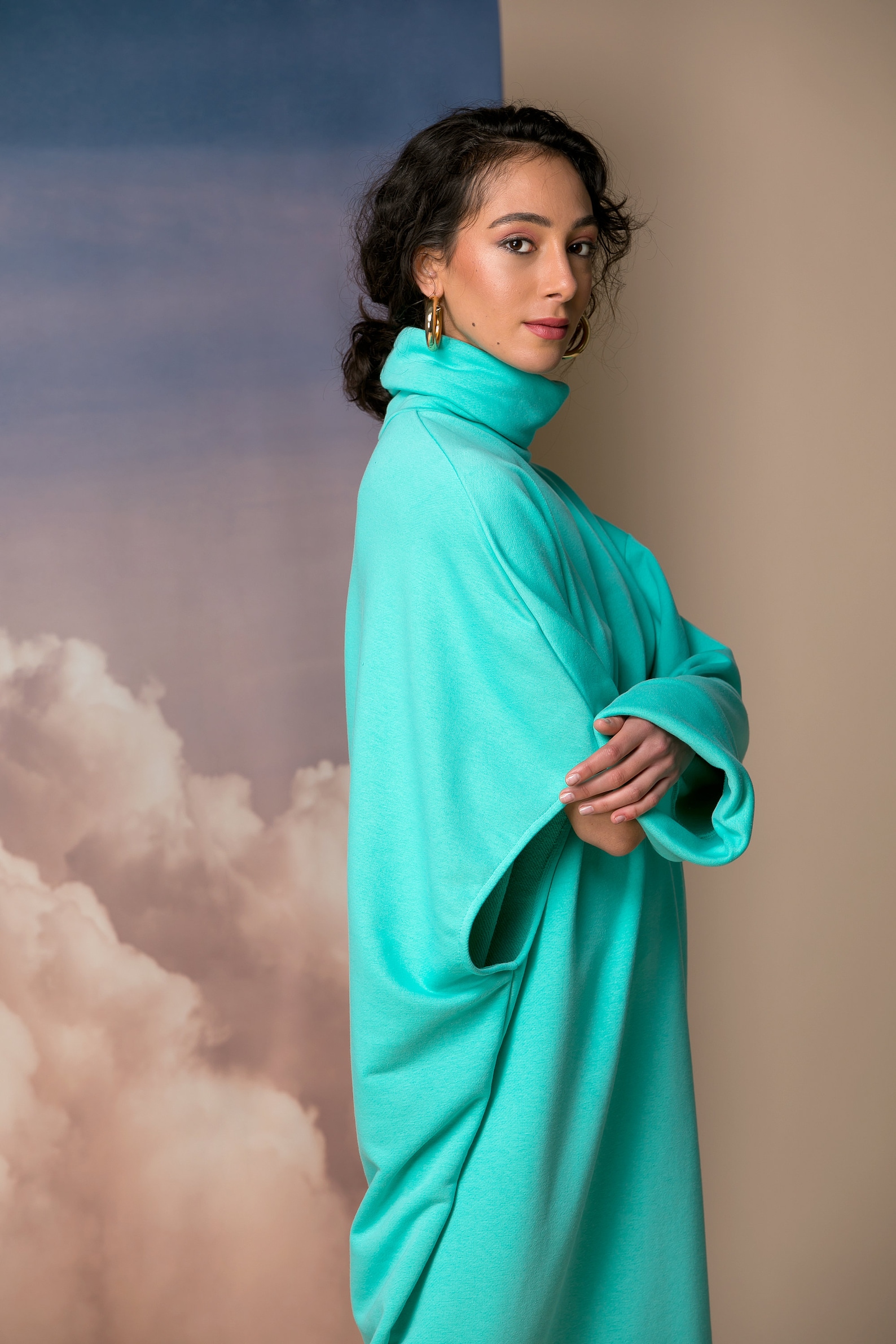 Mint Oversized Sweater Dress Extravagant Dress Oversized - Etsy